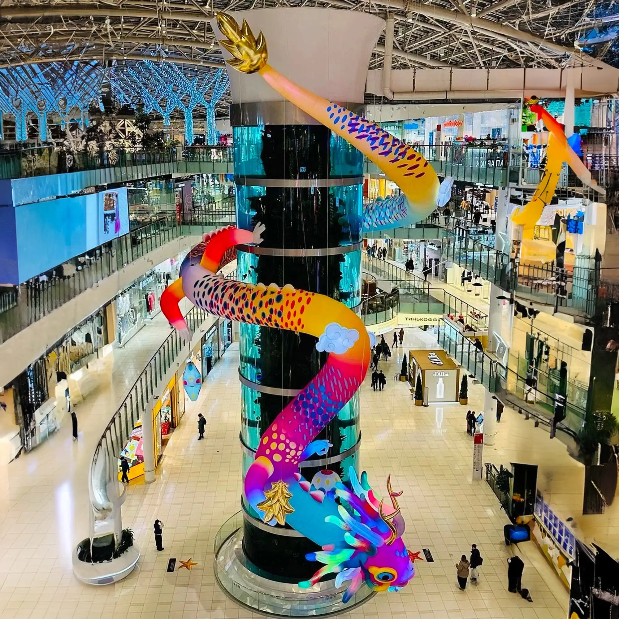 Aviapark Aquarium Mall With Giant Inflatable Dragon | ICM